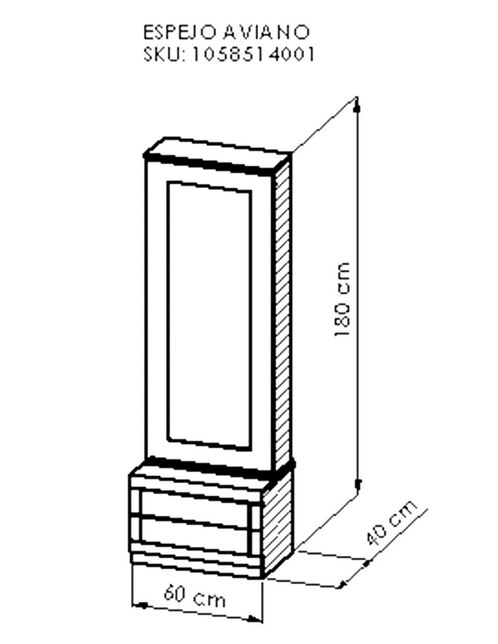 Espejo rectangular Diper Aviano 7