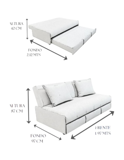 Sofá cama Carmin Ares de poliéster 9
