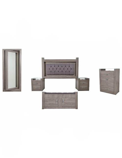 Set Recámara Kessa Magnolia de MDF 1